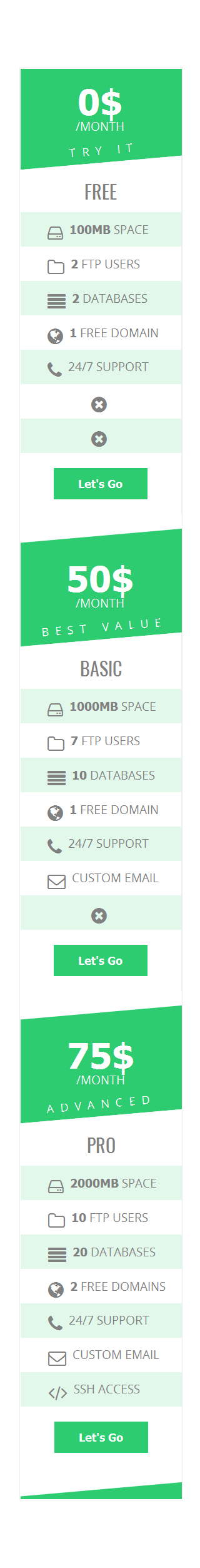 Slope - Flat Pricing Table by MondayFlight | CodeCanyon